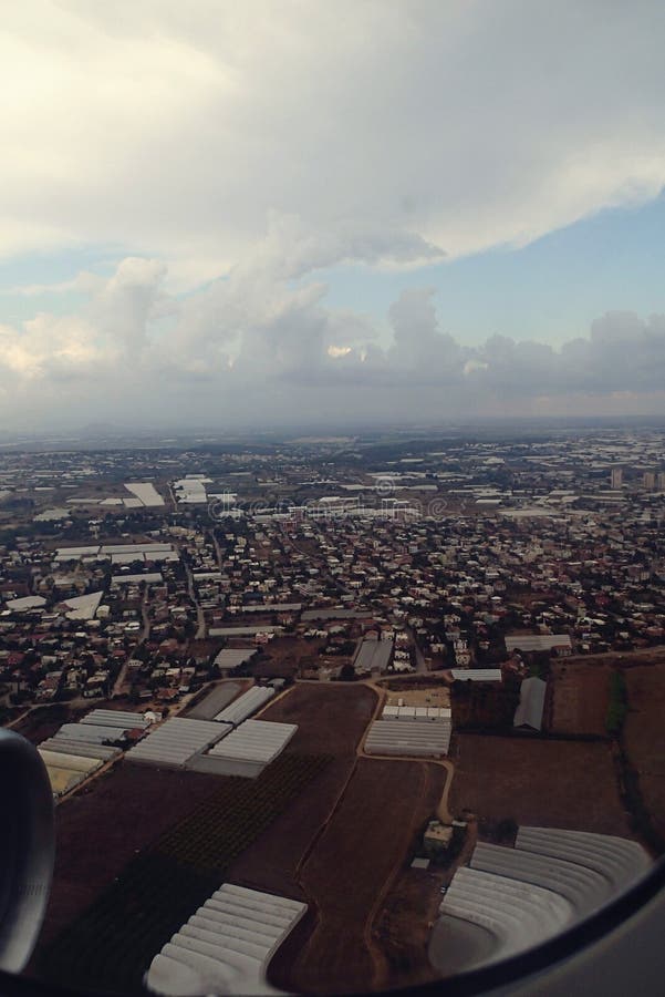 Interesting Views from the Airplane Window on a Warm Summer Day Stock ...
