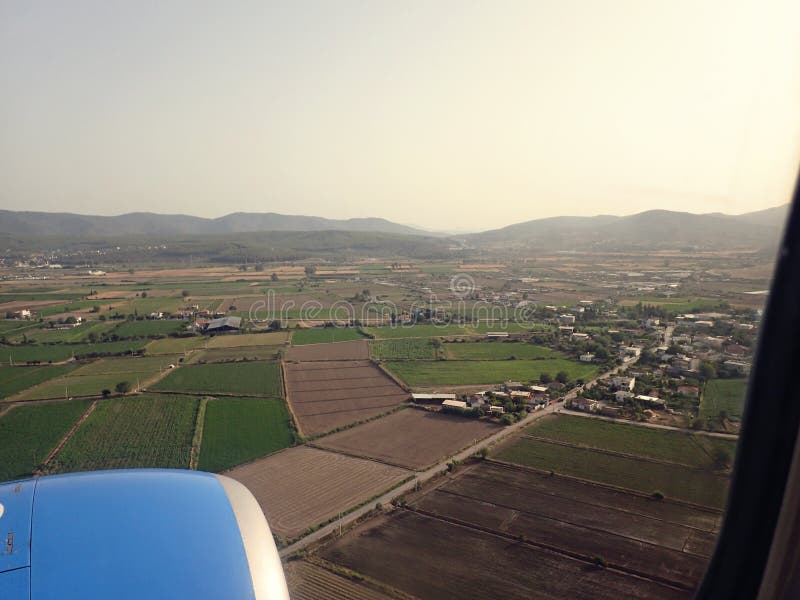 Interesting Views from the Airplane Window on a Warm Summer Day Stock ...