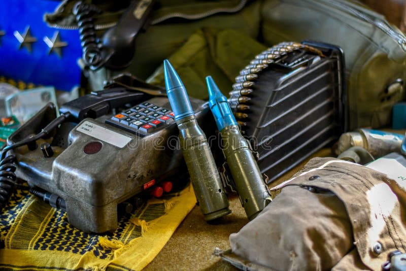 Bullets and Military Items on Display Stock Image - Image of forget ...