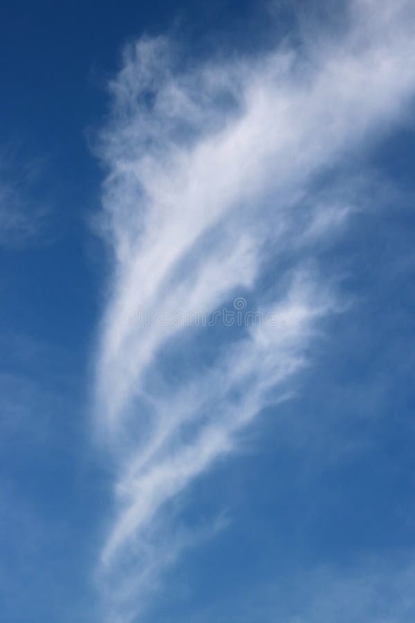 Interestingly Shaped Wispy Feathery White Cloud Stock Image - Image of ...