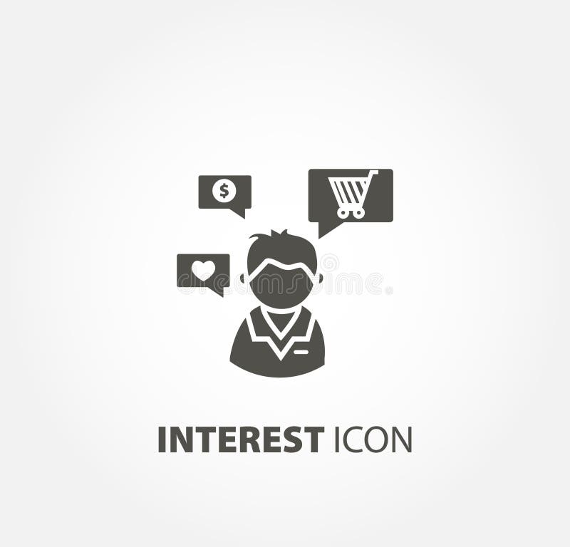 Interests Icon. Avatar with Interests Isolated Solid Icon Stock Vector ...