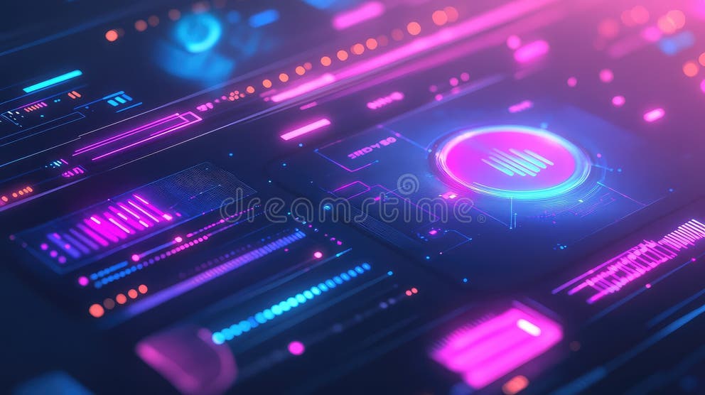 Interface Absorbing Holographic UI Stock Illustration - Illustration of ...