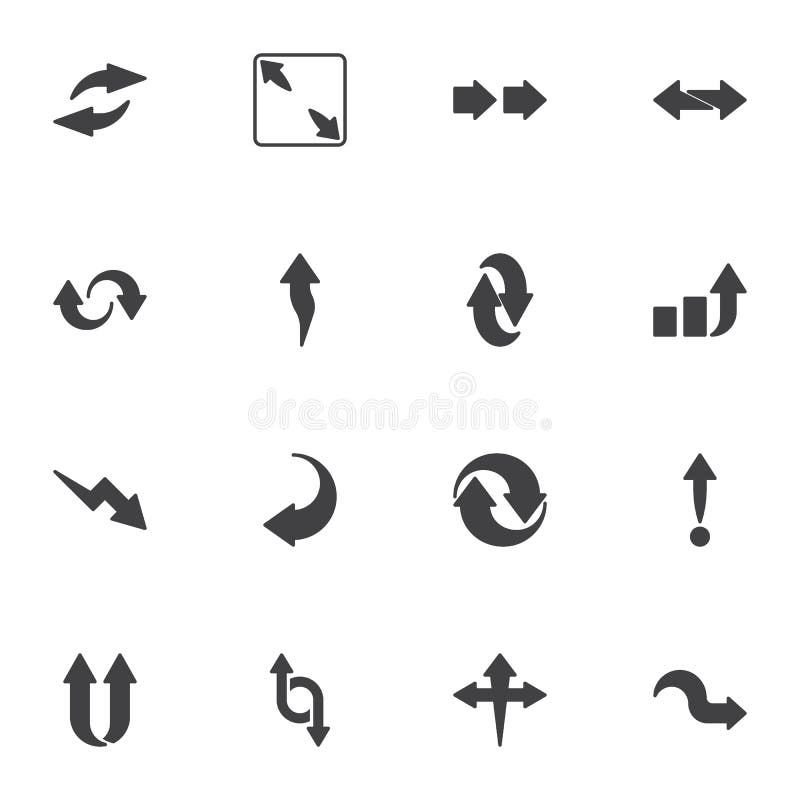 Interface Arrows Vector Icons Set Stock Vector - Illustration of ...