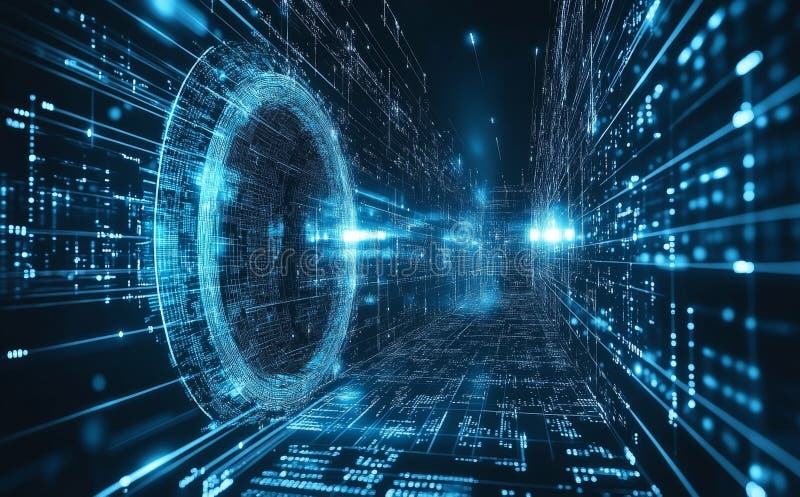 Interface with Blue Glowing Lights that is Abstract and Futuristic ...