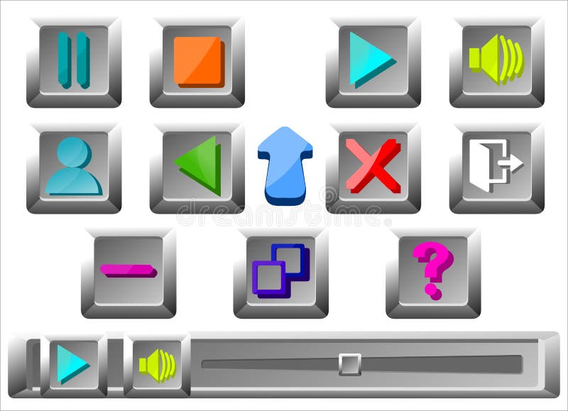 Interactive buttons stock vector. Illustration of circle - 6256227
