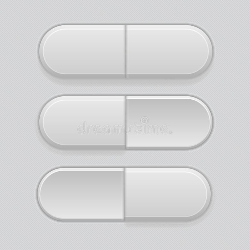 Interface Buttons. Gray 3d Elements Stock Vector - Illustration of ...