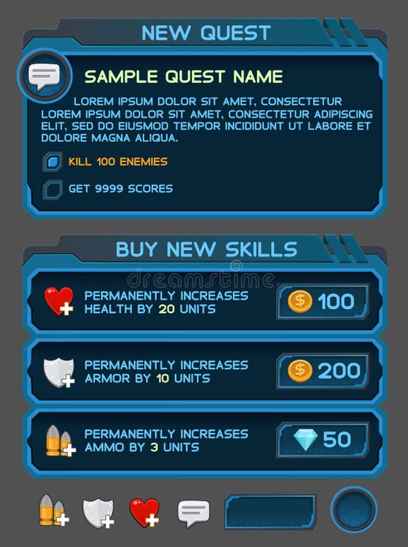 Interface Buttons Set for Space Games or Apps Stock Vector ...