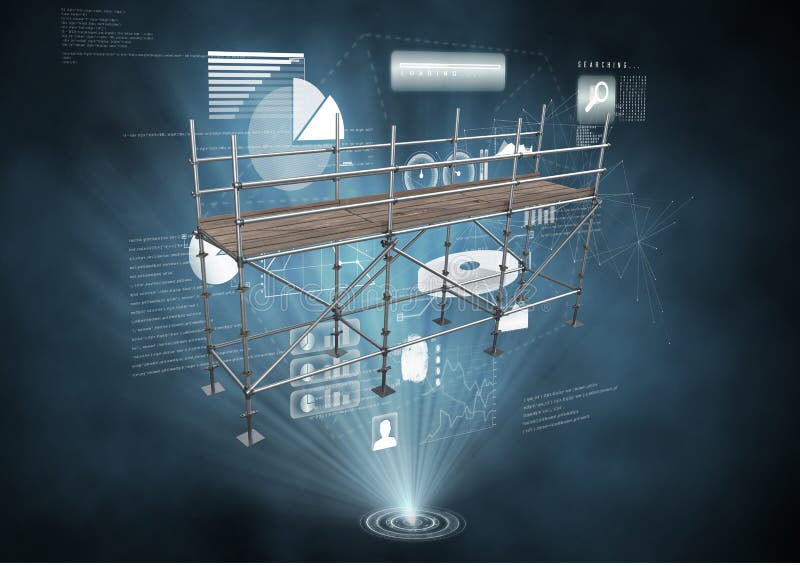 Interface Charts with 3D Scaffolding Stock Illustration - Illustration ...