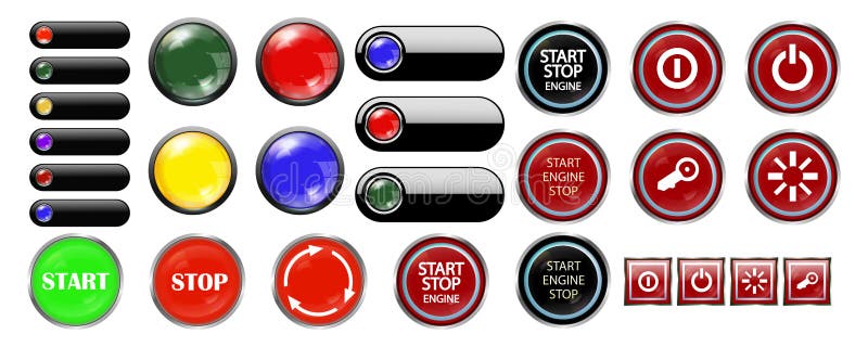 Interface Colorful, Web Button with Icon, Power Button with Switch ...