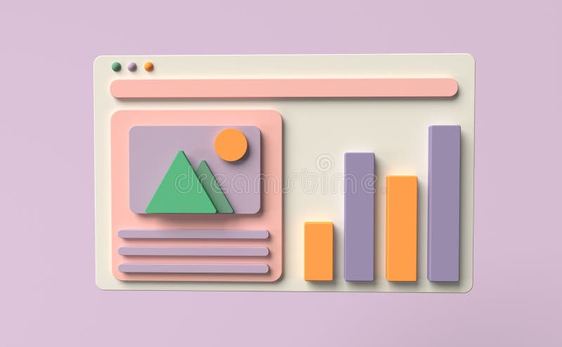 Interface of Computer Screen - 3D Render Stock Illustration ...