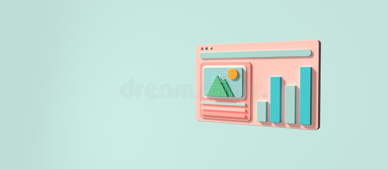 Interface of Computer Screen - 3D Render Stock Illustration ...