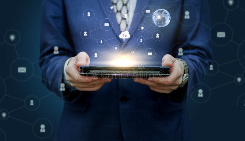 Interface Data Load To the Cloud To Mobile Computer. Stock Photo ...