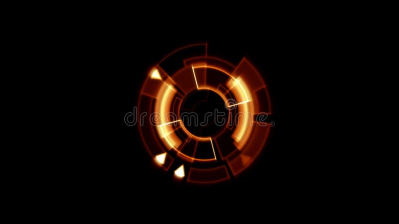 Interface Data Loader Orange Glow Circular Round with Light Rays and ...