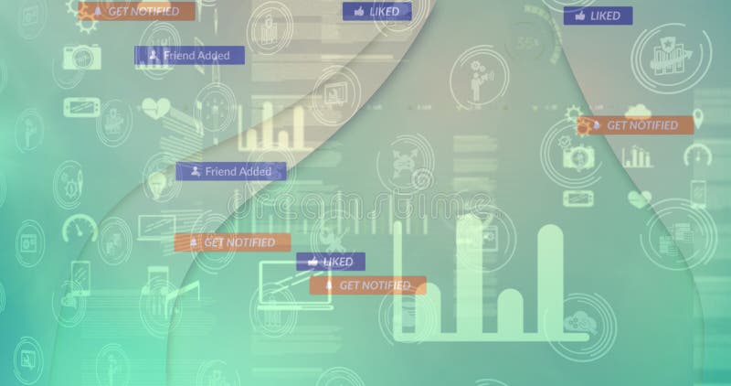 Interface with Data Processing Over Multiple Speech Bubbles Floating ...