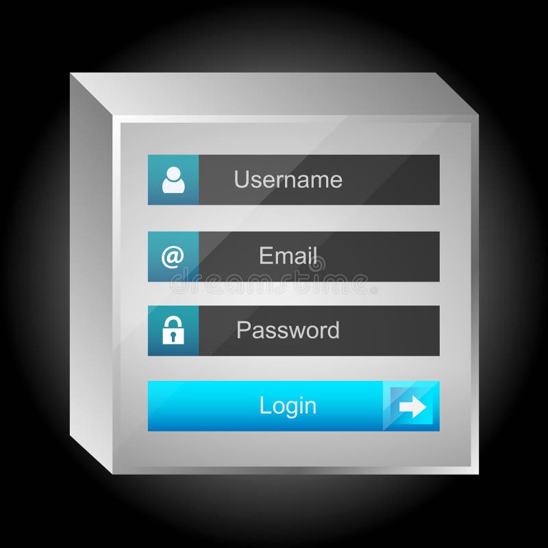 Interface De Login De Vecteur - Username Et Mot De Passe Illustration ...