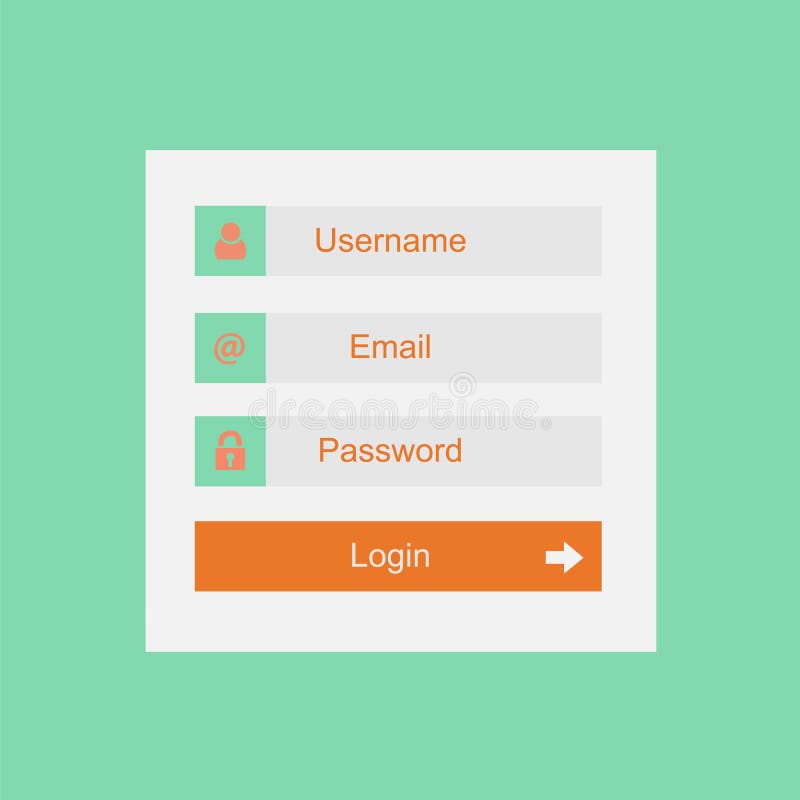 Interface De Login De Vecteur - Username Et Mot De Passe Illustration ...