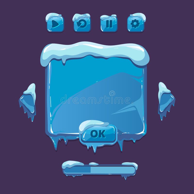 Interface De Vecteur D'utilisateur Pour Le Jeu D'hiver Illustration de ...