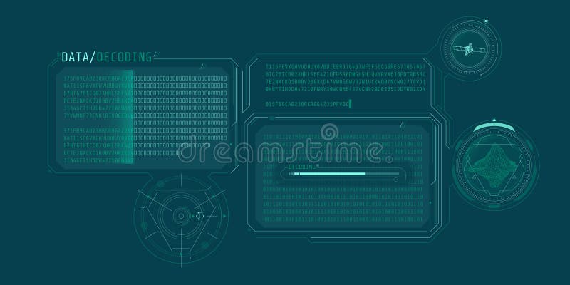 Interface For Decoding Satellite Data About An Object Stock Vector