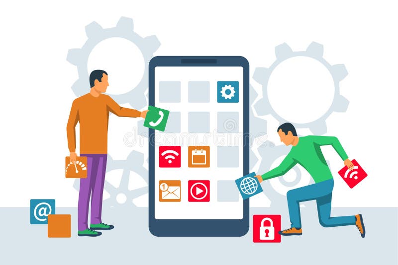 Interface Development Design Mobile App Stock Vector Illustration
