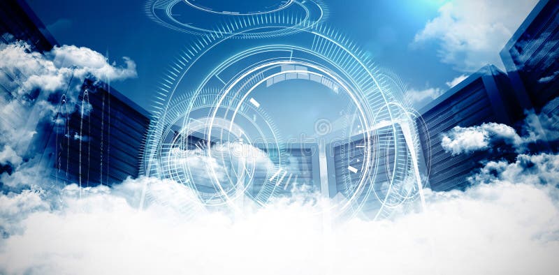 Composite Image of Interface Dial with Blue Background Stock ...