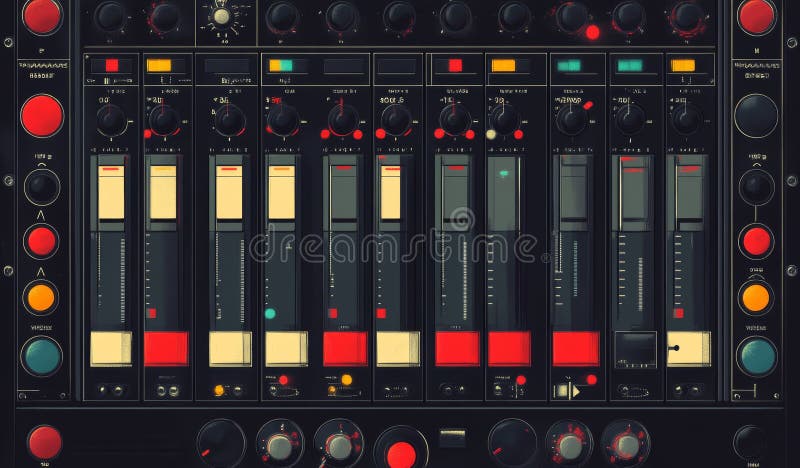 The Interface of a Digital Audio Workstation Features Faders and ...