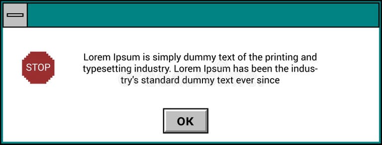 Interface of Error Message on Old Windows System Stock Vector ...