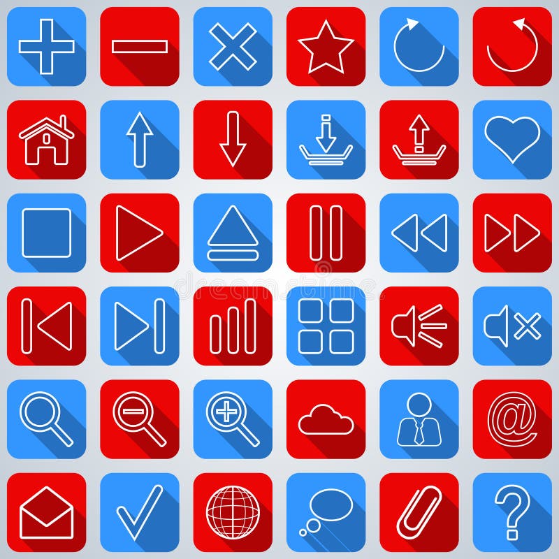Interface flat icons stock vector. Illustration of pictogram - 41221885