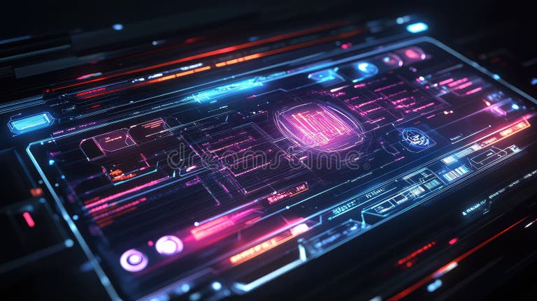 Interface Flickering Holographic UI Stock Illustration - Illustration ...