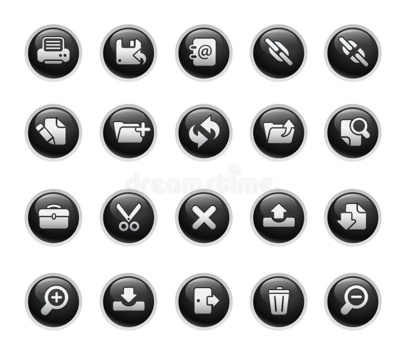 Interface Icons // Black Label Series Stock Vector - Illustration of ...