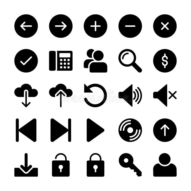 Interface Icons Set stock illustration. Illustration of phone - 148407606