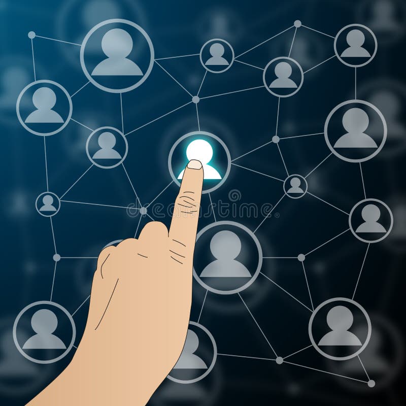 Interface with Icons of People Stock Illustration - Illustration of ...