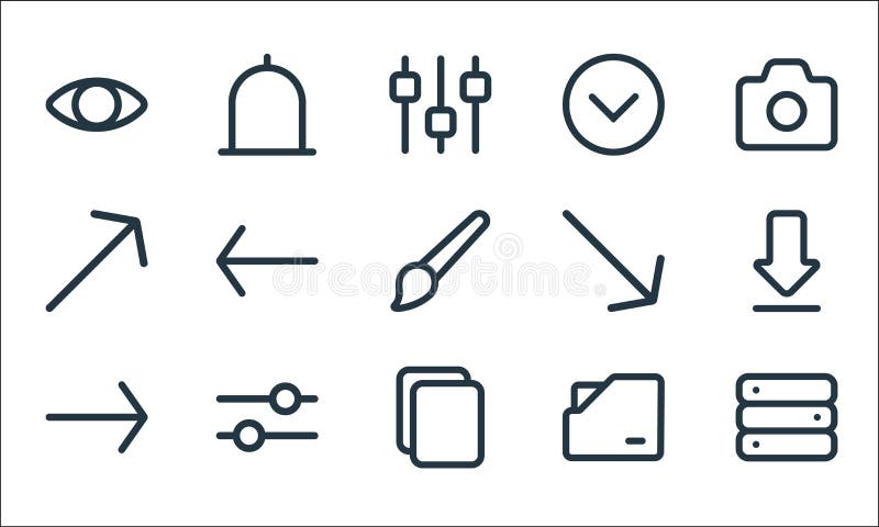 Interface Line Icons. Linear Set Stock Vector - Illustration of ...