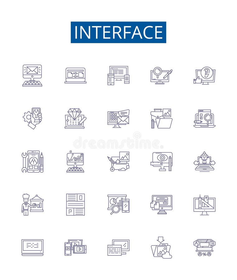 Interface Line Icons Signs Set Design Collection Of Interface