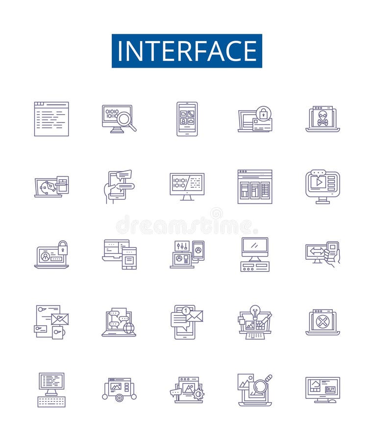 Interface Line Icons Signs Set. Design Collection of Interface ...