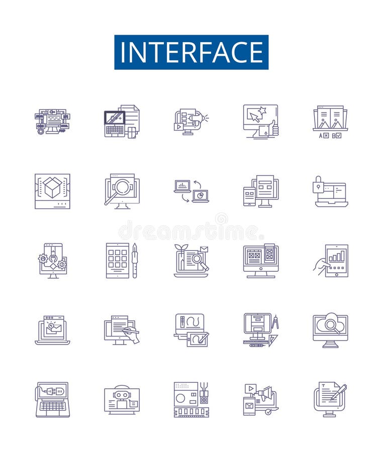 Interface Line Icons Signs Set. Design Collection of Interface ... Interface Line Icons Signs Set. Design Collection of Interface ...