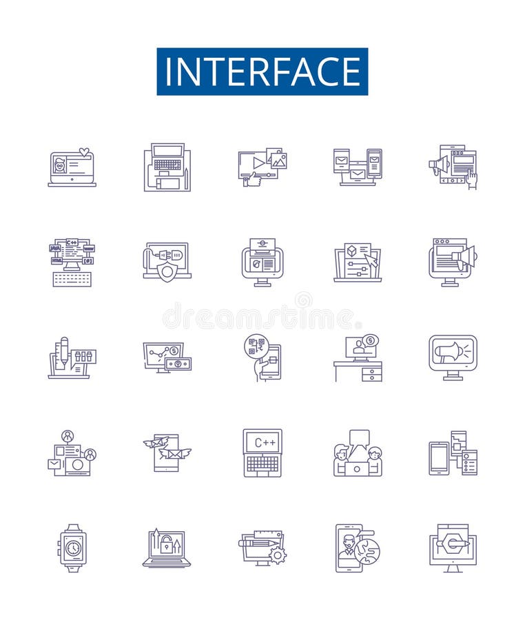 Interface Line Icons Signs Set. Design Collection of Interface ...