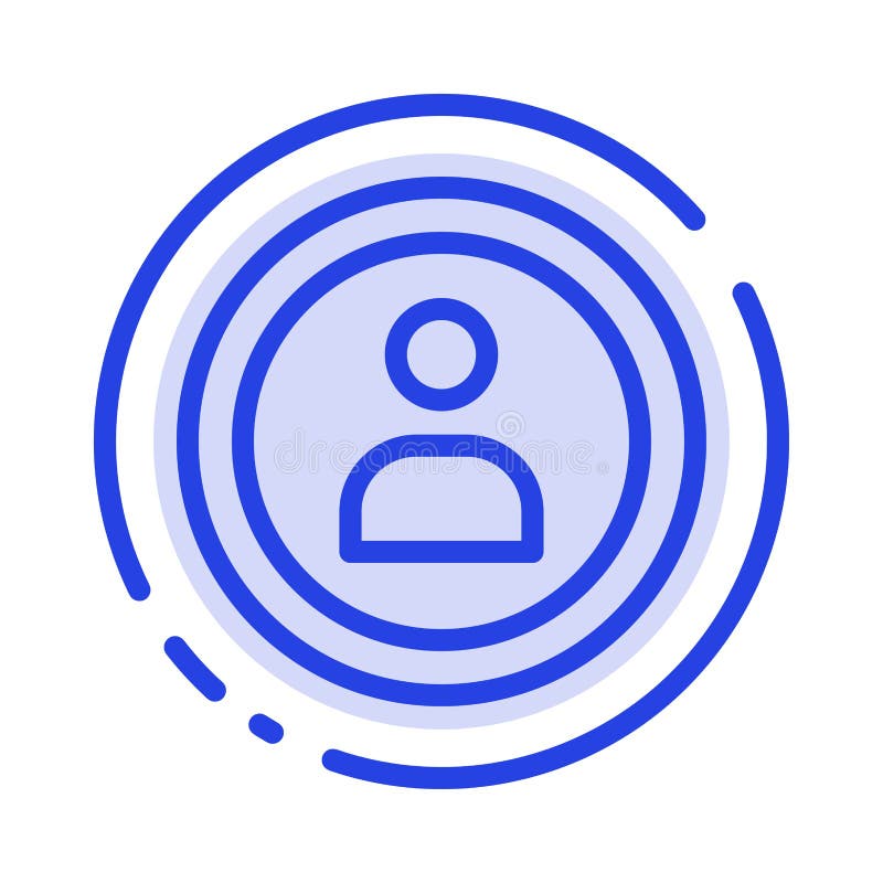 Interface, Navigation, User Blue Dotted Line Line Icon Stock Vector ...