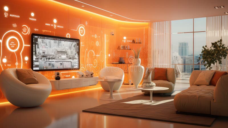 Interface Orange Technology Stock Illustration - Illustration of ...