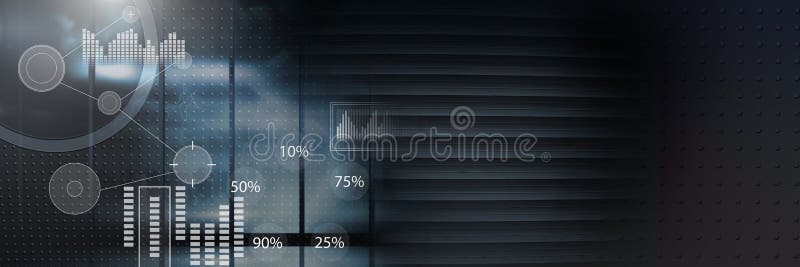 Interface Overlay of Connection Statistics Graphics with Ridged Dark ...