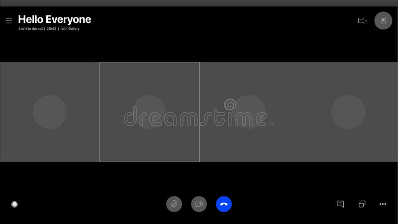 Interface for 4 Persons. Video Call Template. Meeting App Flat Vector ...