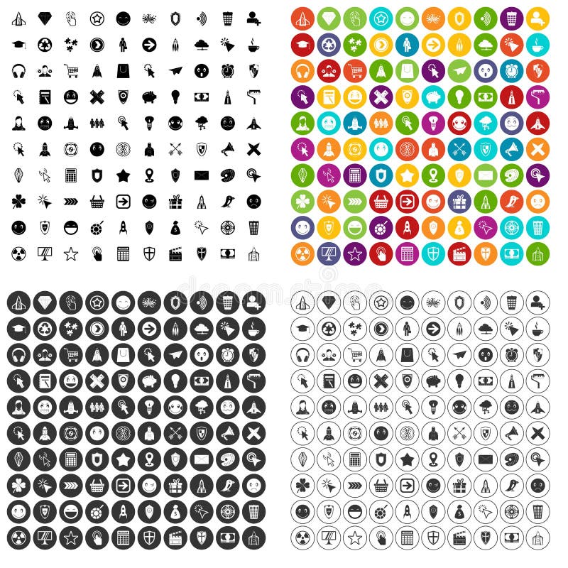 100 Interface Pictogram Icons Set Vector Variant Stock Vector ...