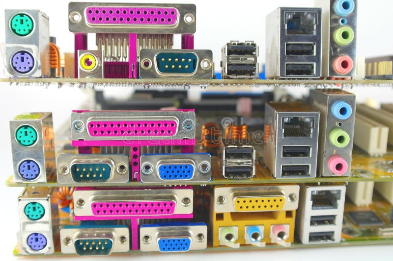 Computer Mainboard Under Magnifying Glass Stock Image - Image of ...