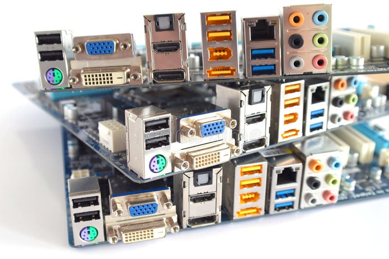 Interface Plug-and-sockets of Computer Stock Photo - Image of composite ...