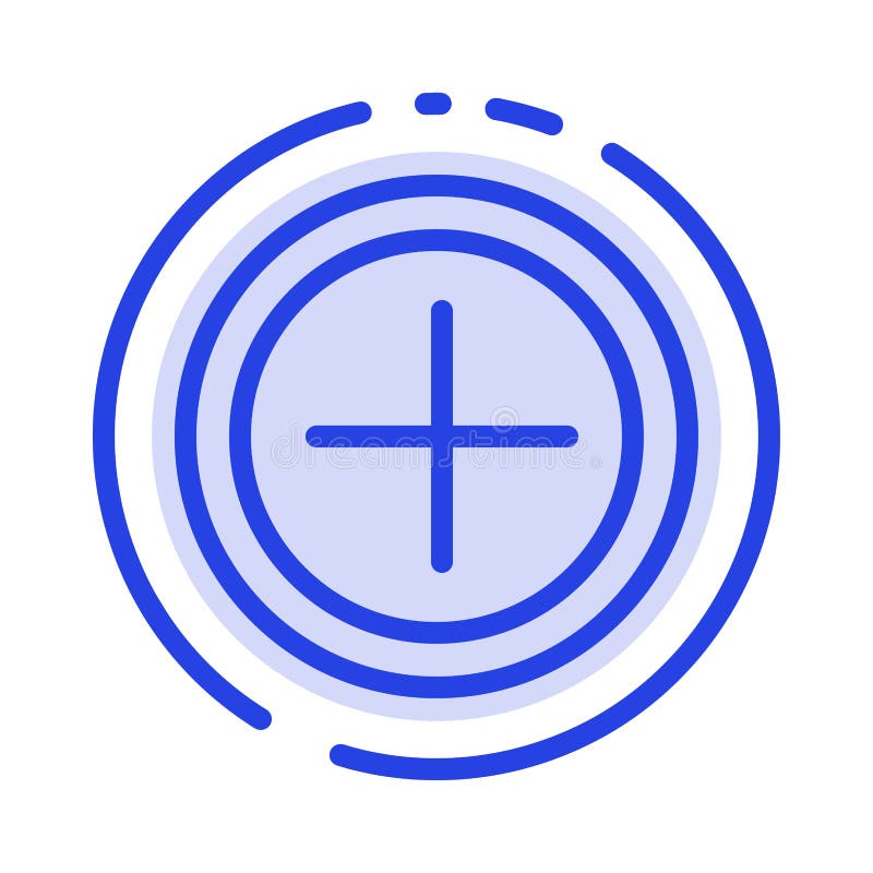 Interface, Plus, User Blue Dotted Line Line Icon Stock Vector ...