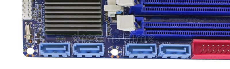 SATA Connectors, Serial ATA Stock Photo - Image of connection, detail ...
