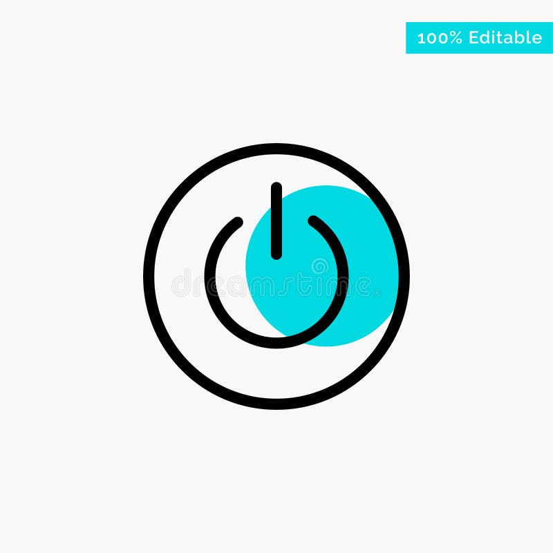 Interface, on, Power, Ui, User Turquoise Highlight Circle Point Vector ...