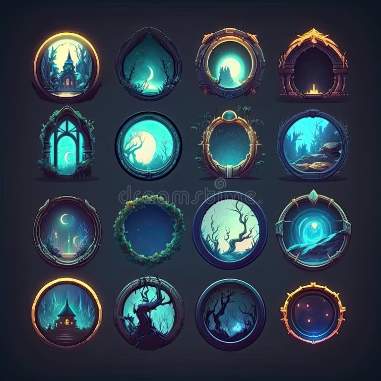 Interface Round Frame Game Ai Generated Stock Illustration ...