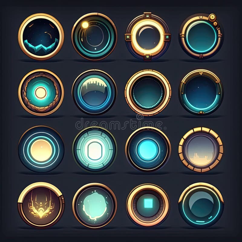 Interface Round Frame Game Ai Generated Stock Illustration ...