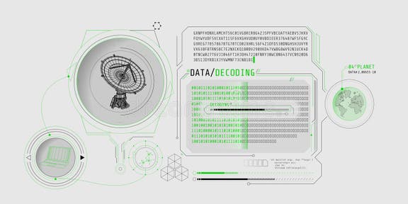 Interface Screen for Decoding Radio Telescope Data. Stock Vector - Illustration of decipherment ...