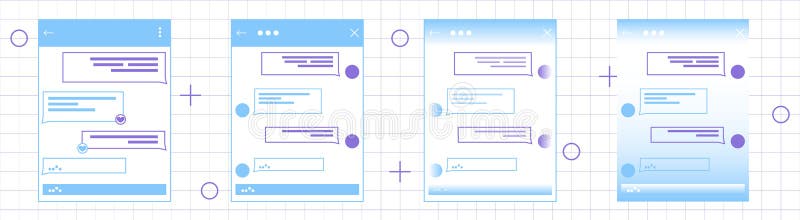 Interface Smartphone Chat Bot Vector Template Illustration Messenger ...